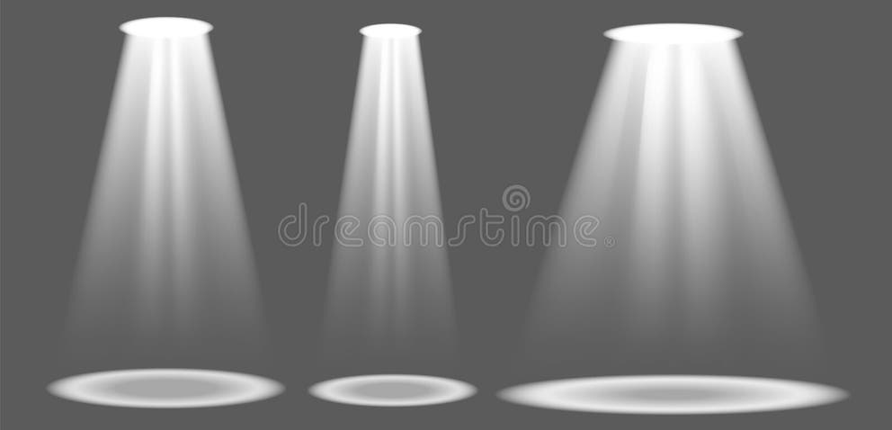 Searchlight Illuminates the Blank Backdrop. Template with Floodlight ...