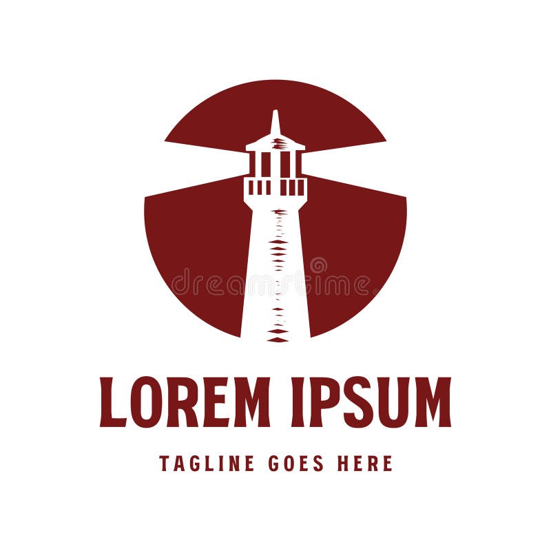 Searchlight Lighthouse Beacon Tower Island Beach Logo Design Stock ...