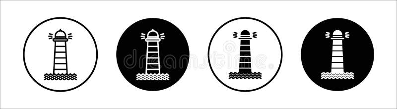 Searchlight Tower Flat Line Icon Set. Searchlight Tower Thin Line ...