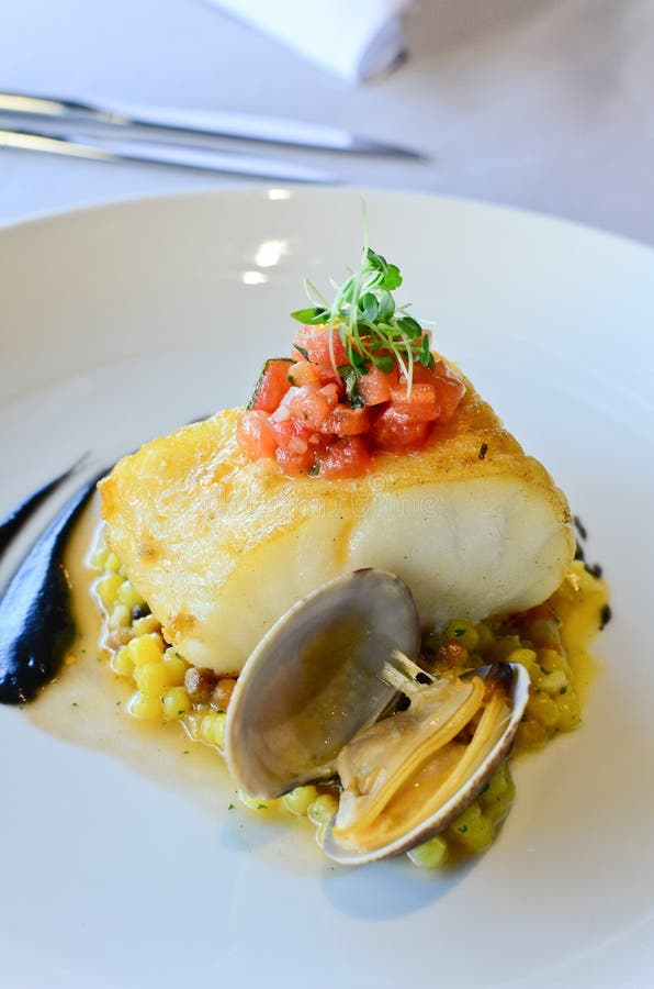 Seared Atlantic Cod stock image. Image of dinner, fish - 36008113