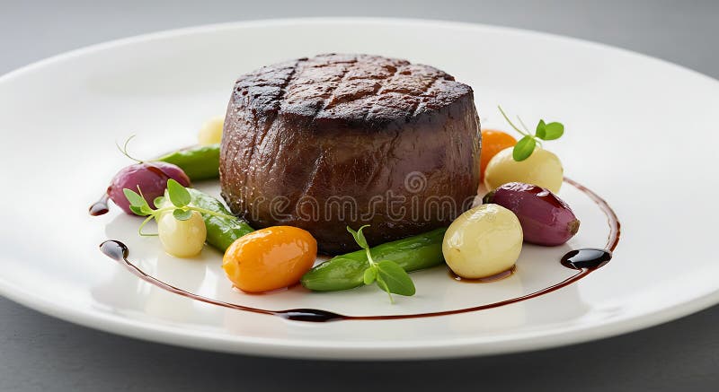 Seared Beef Tenderloin with Glazed Vegetables and Balsamic Reduction on ...