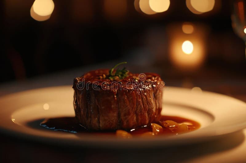 Seared Filet Mignon with Pan Sauce Stock Illustration - Illustration of ...