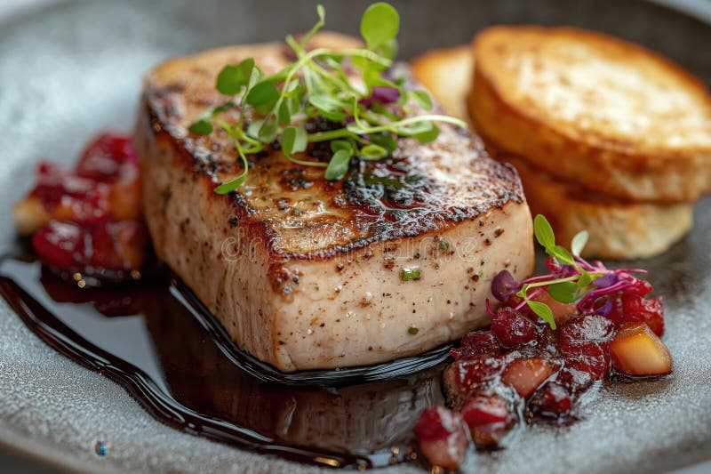 Seared Foie Gras: Elegant Presentation with Balsamic and Microgreens ...