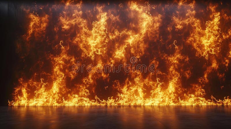 Searing Flames on Black Surface. Stock Illustration - Illustration of ...