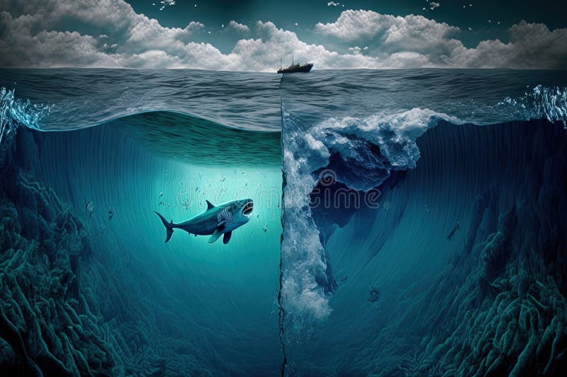 Moses Separating the Sea with His Stick. AI Generated Stock ...