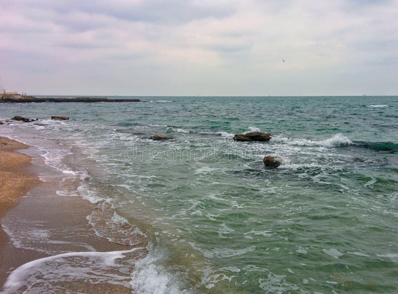 Seascape in bad weather stock photo. Image of weather - 79081610