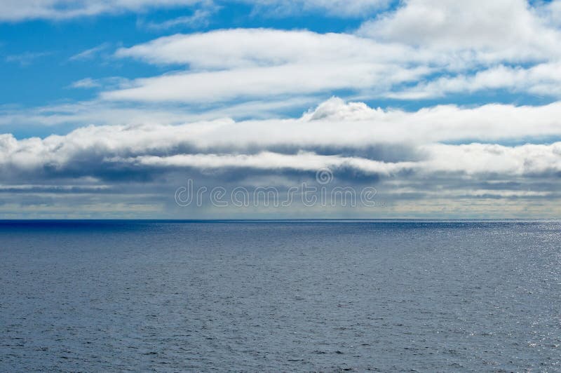 Seascape with Blue Sky and Clouds Stock Image - Image of serenity ...