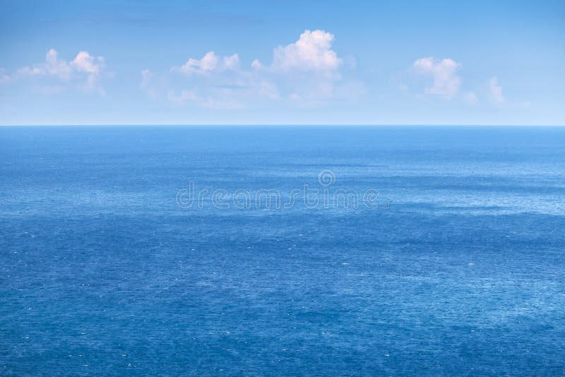 Seascape with Blue Water and Sky Stock Image - Image of natural ...
