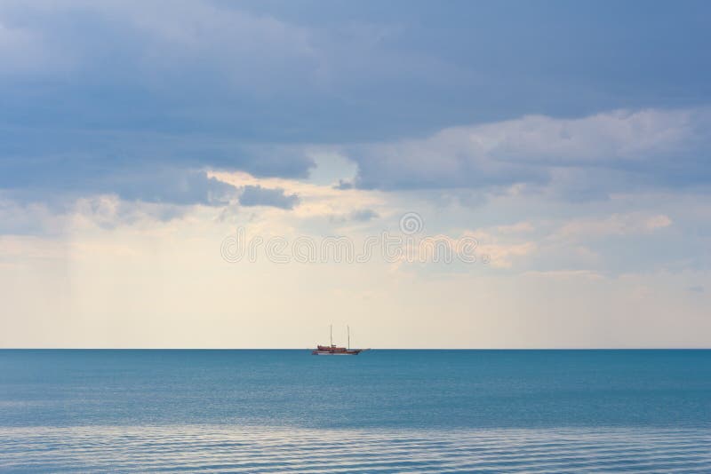 Seascape with boat. stock photo. Image of gelendzhik - 27791924