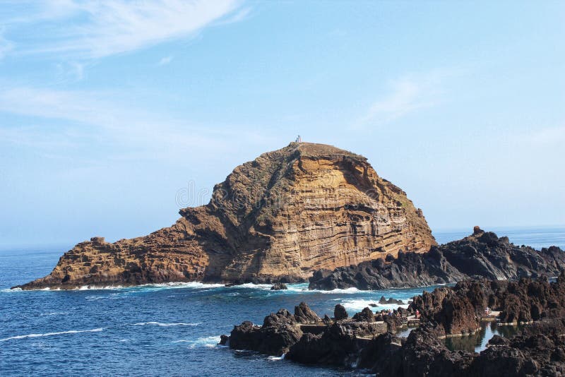 Seascape of the Coast of Maderia with Large Rocks in the Sea Stock ...