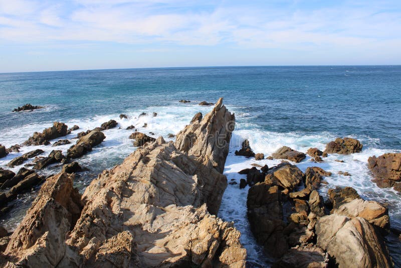 Seascape of the Crashed Rocks Stock Image - Image of tangiers, strong ...