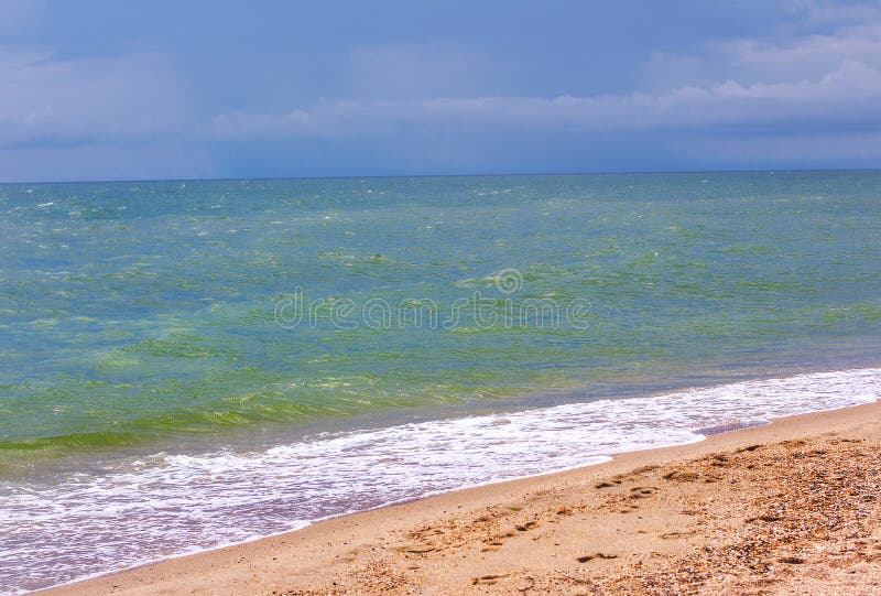 Seascape and empty beach stock photo. Image of ocean - 139229828