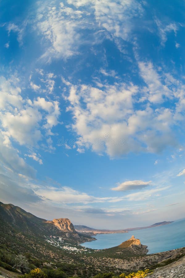 Landscape through Fish Eye Lens Stock Image - Image of green, jetty ...