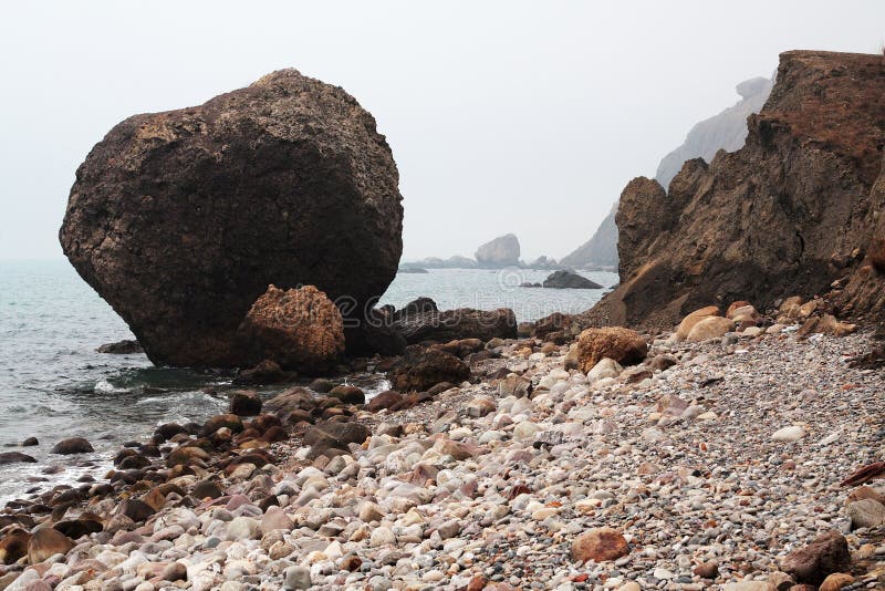 Seascape in the Fog. Photo 3653 Stock Photo - Image of rock, foggy ...