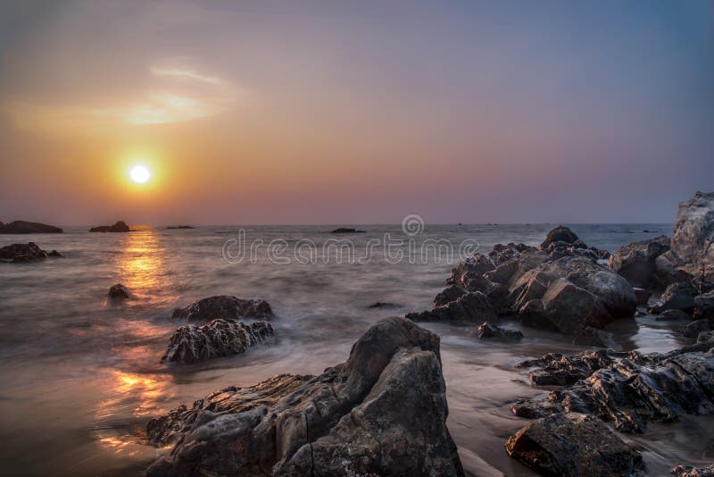 Seascape at goa stock photo. Image of rock, water, trip - 139671642