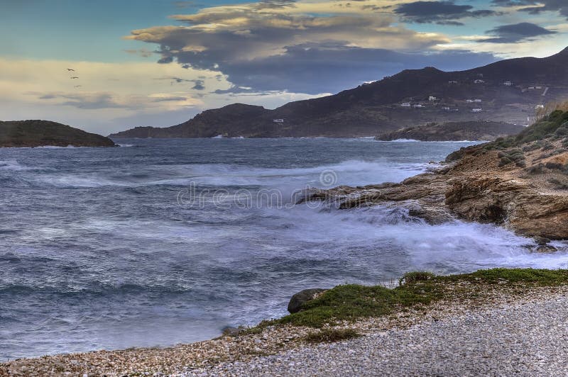 Seascape HDR Image stock image. Image of beach, seaside - 136342075
