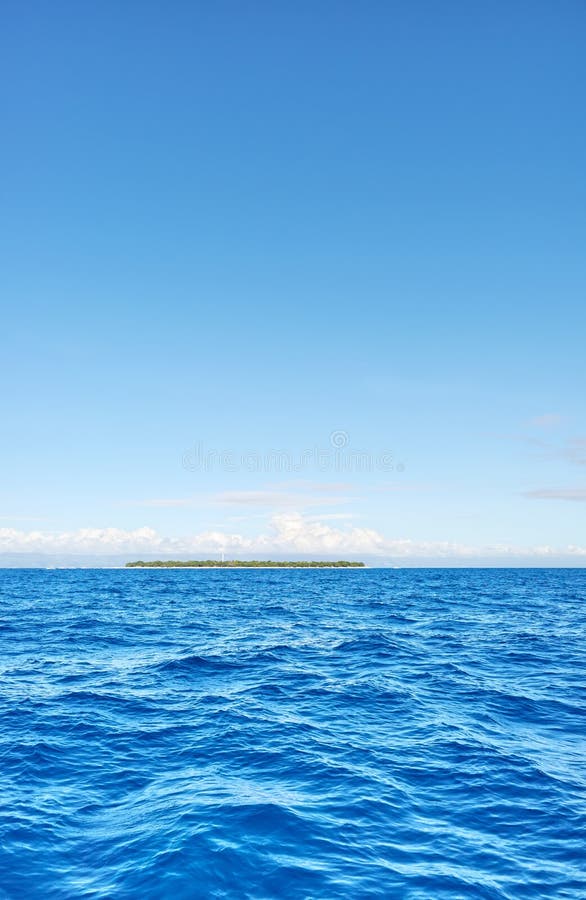 Seascape with an Island on the Horizon, Philippines Stock Image - Image ...