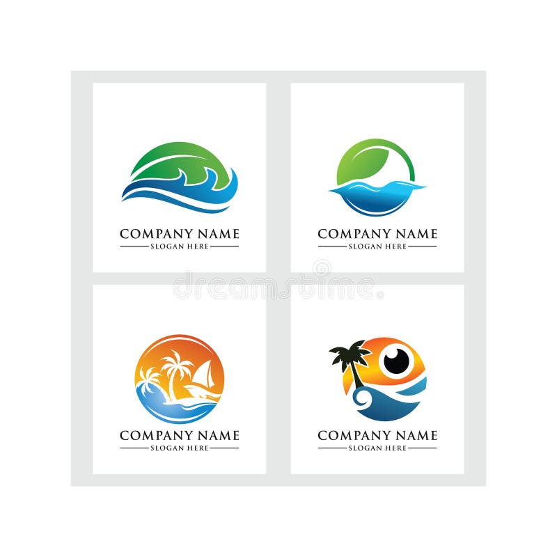 Seascape Logo Vector Template Stock Vector - Illustration of seascape ...