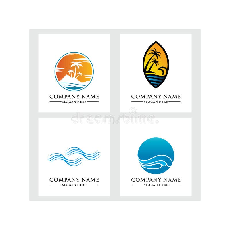 Seascape Logo Vector Template Stock Vector - Illustration of landscape ...