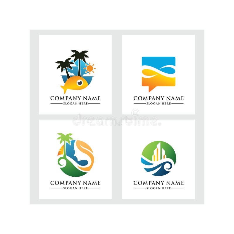 Seascape Logo Vector Template Stock Vector - Illustration of resort ...