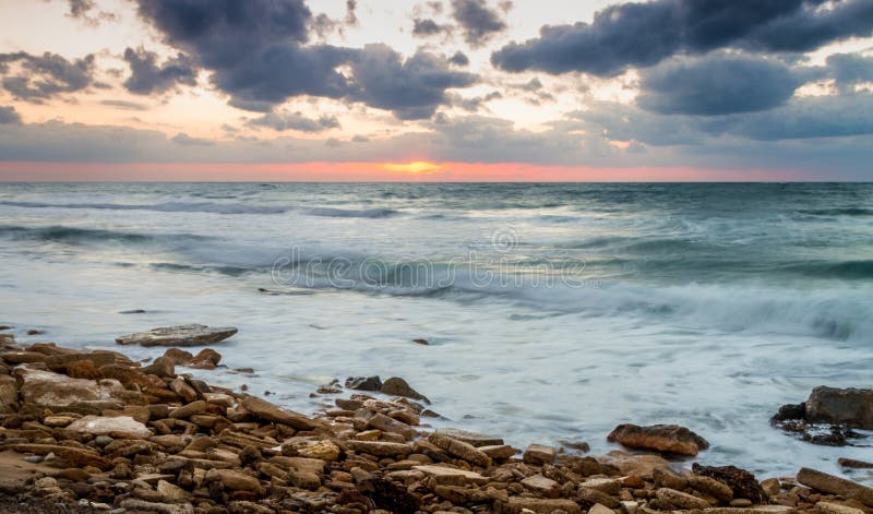 Seascape, Mediterranean Sea, Israel Stock Image - Image of beautiful ...