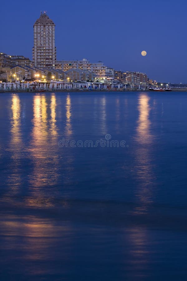 Seascape at night Moon stock photo. Image of moon, reflection - 26538260