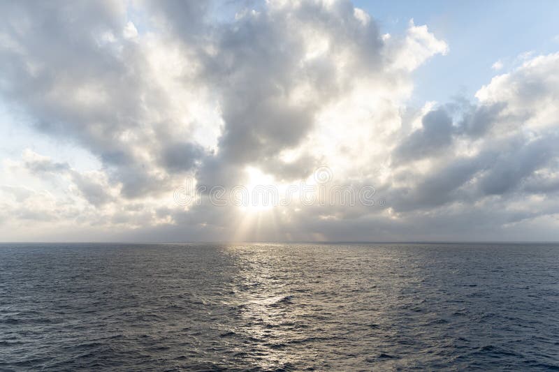 Seascape Ocean View from Deck of a Cruise Ship Stock Image - Image of ...