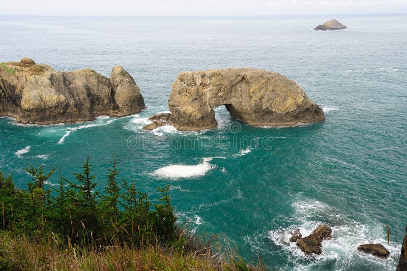 Arch Rock Pacific Ocean Oregon Coast United States Stock Image - Image ...