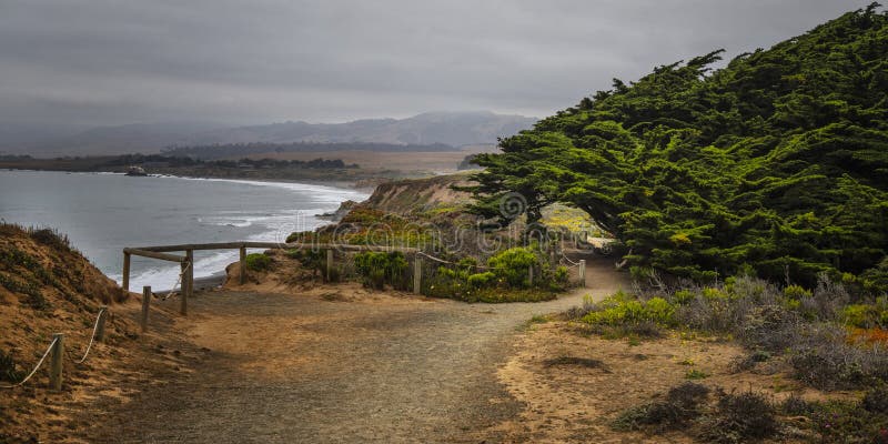 Path Along a Cliff Near the Ocean Stock Image - Image of abstract ...