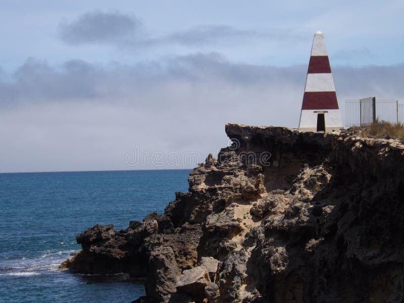 Seascape, Robert Obelisk, South Australia. Cliffs by Beach Stock Photo ...