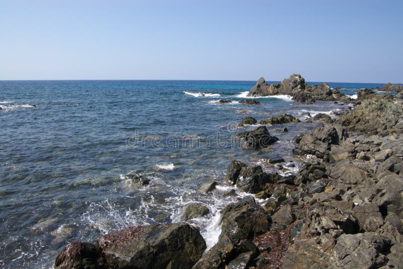 Seascape with rocks stock image. Image of nature, mediterranean - 10812353
