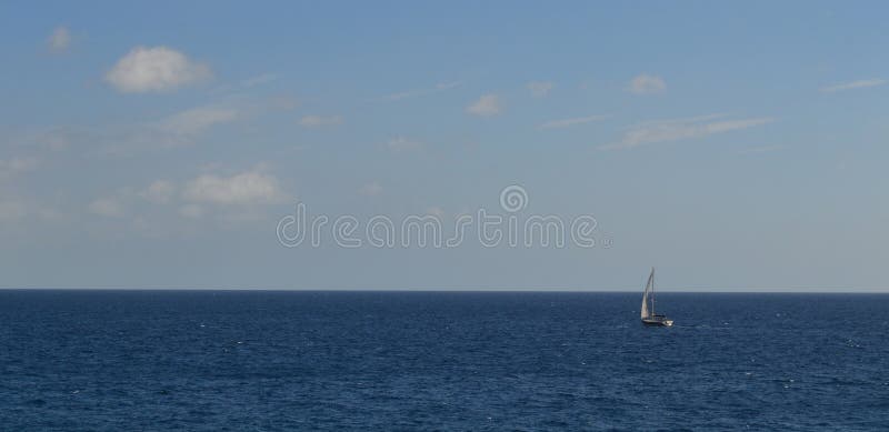 Seascape with sailboat stock image. Image of water, sailing - 69467527