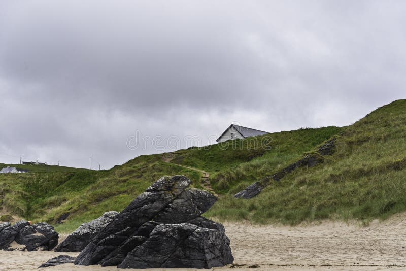 View of Sango Sands beach stock image. Image of gate - 103027405