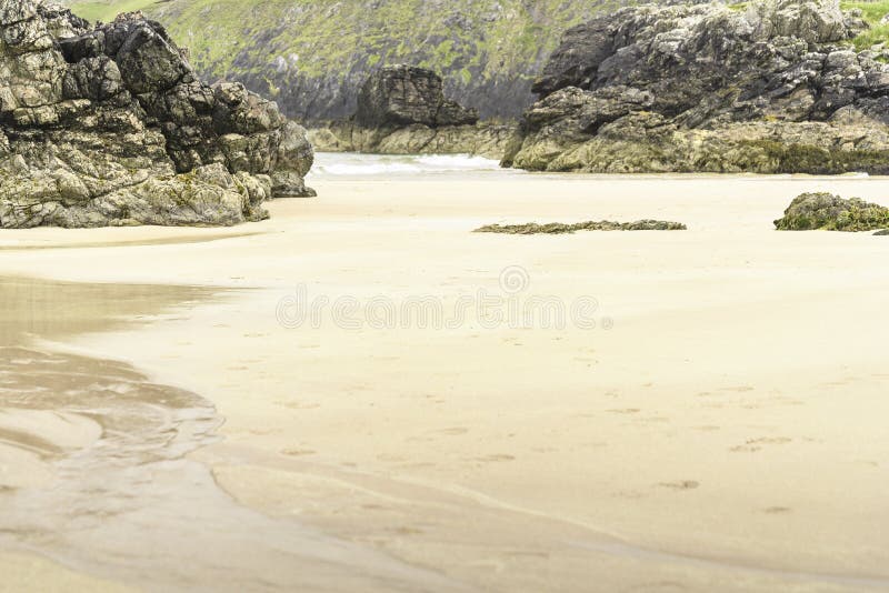 View of Sango Sands beach stock image. Image of fields - 103148667