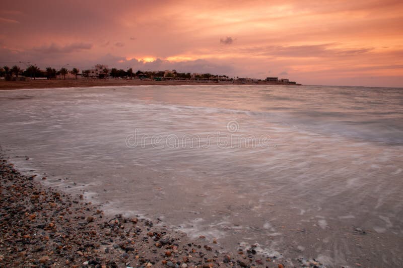 Sunset seascape stock image. Image of sunset, beach - 184240859
