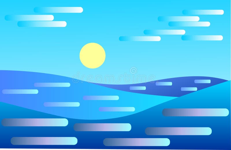Seascape. Simple and Modern Style. Waves. Stock Vector - Illustration ...