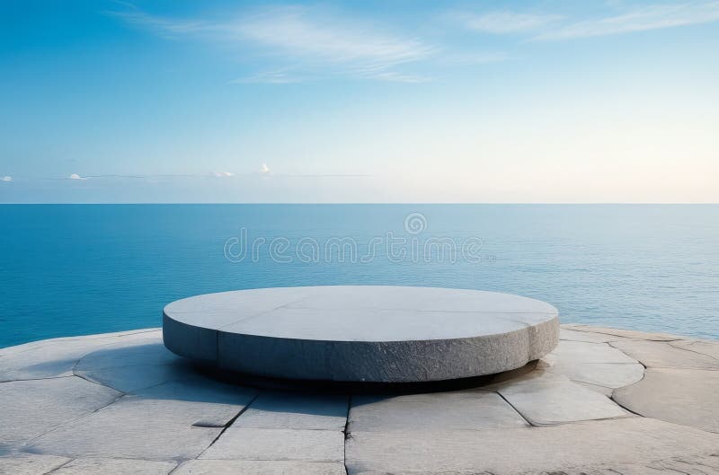 Stone Platform in Tropical Forest for Product Presentation and Green ...