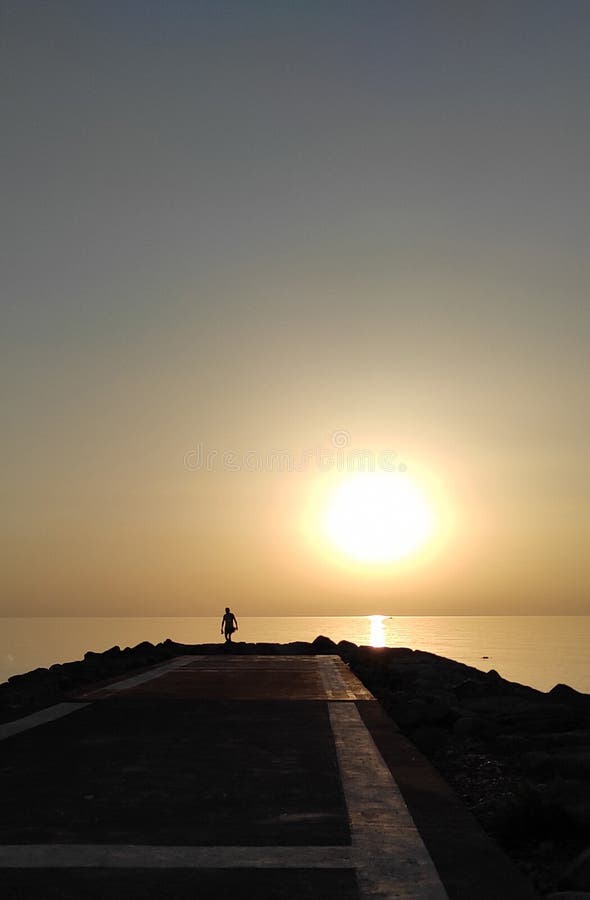 Seascape. Sunrise with a Path of Light Stock Image - Image of seascape ...