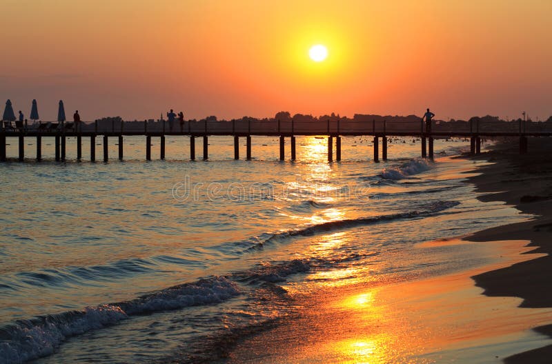 Fishing pier sunset stock image. Image of sunset, nature - 328341