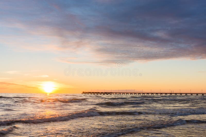 Seascape, Sunset, Empty Harbor Stock Photo - Image of resort, ocean ...