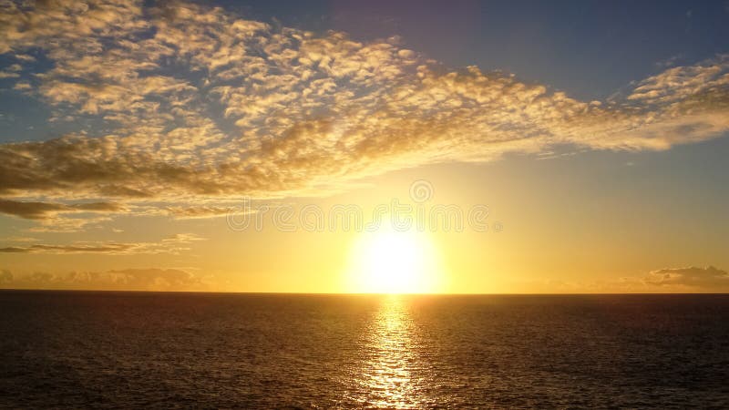 Seascape with Sunset Over the Open Sea Stock Image - Image of atlantic ...