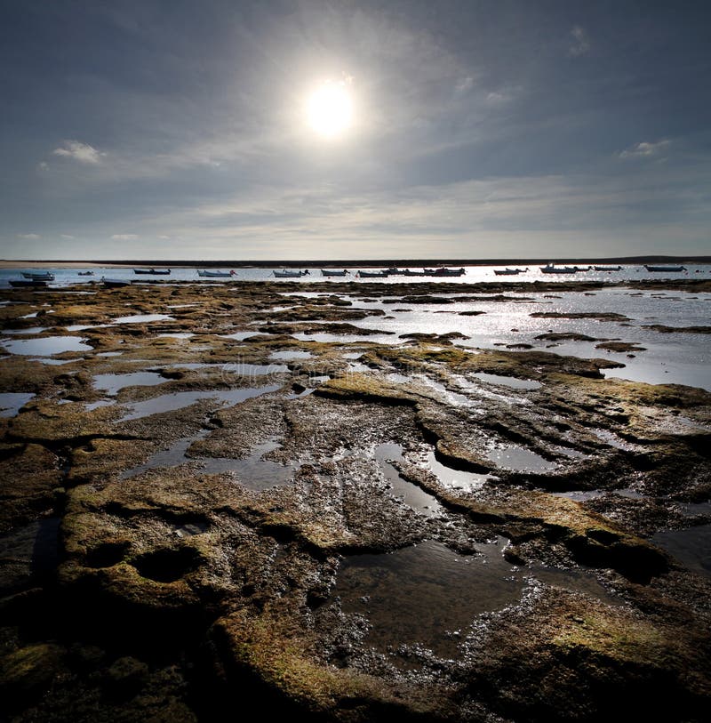 Seascape stock photo. Image of beams, sunset, island - 39503458