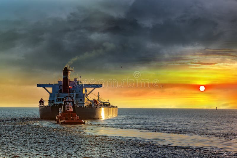 Seascape stock image. Image of bulk, shipping, port, boat - 58168045