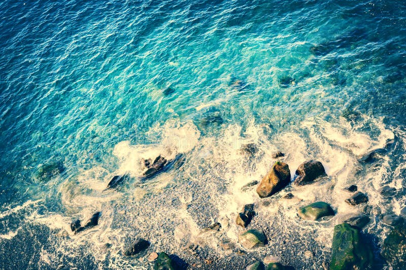 Seascape with Top View of Atlantic Ocean Coast Stock Photo - Image of ...