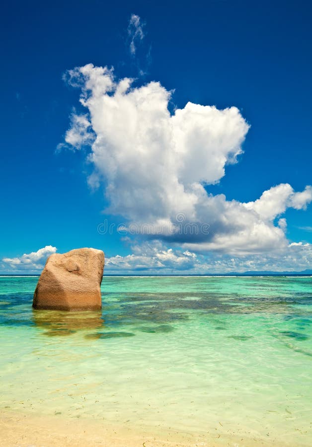 Seascape view stock photo. Image of ladigue, anse, huge - 15553736