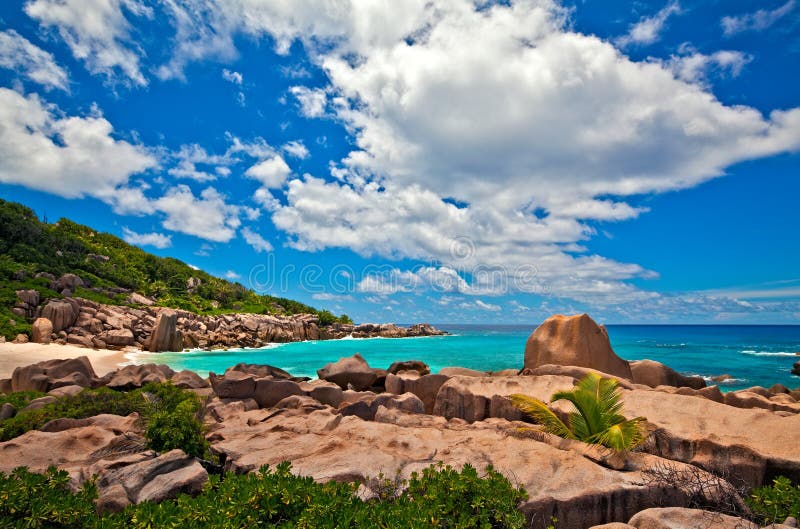 Seascape view stock image. Image of anse, beach, picturesque - 23357821