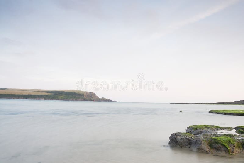 Seascape, View To Stepper Point, Cornwall. Stock Image - Image of ...