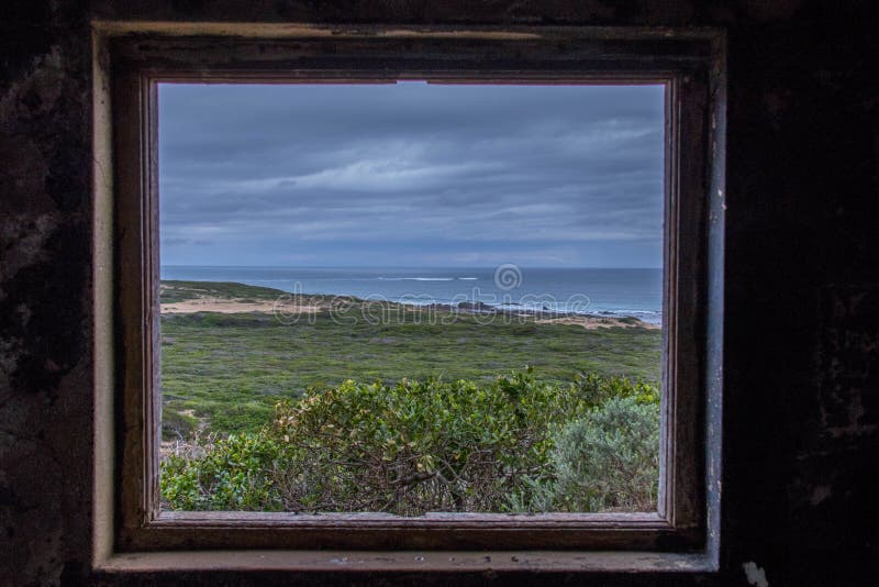 Seascape Viewed through a Window Stock Photo - Image of history ...