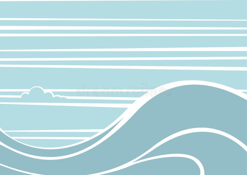Seascape wave cloud stock illustration. Illustration of liquid - 12043531