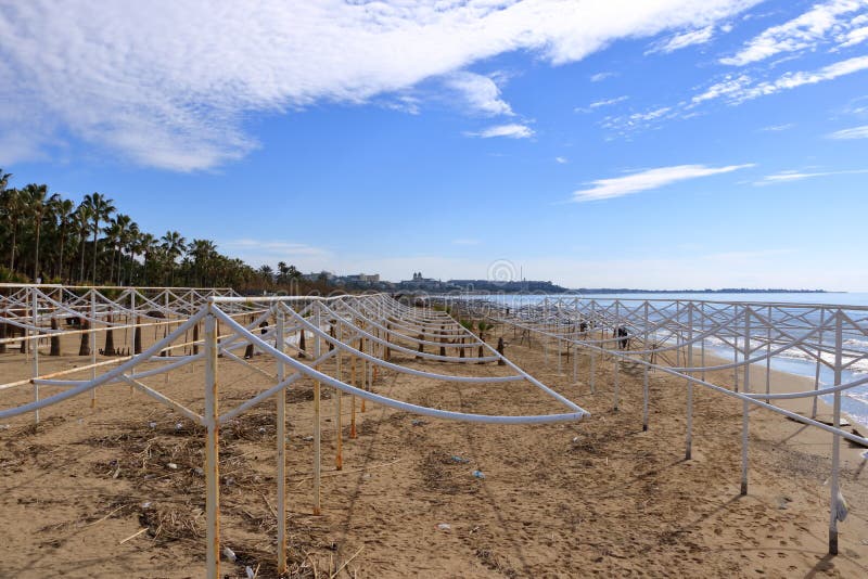 Seascape in Winter Season in Side, Turkey Stock Image - Image of relax ...